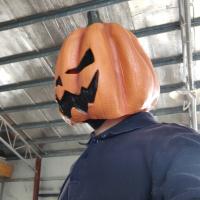 China Full Head Evil Jack-o'-Lantern Latex Mask, Spooky Pumpkin Headgear for Halloween for sale