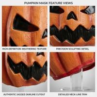 China Full Head Evil Jack-o'-Lantern Latex Mask, Spooky Pumpkin Headgear for Halloween for sale