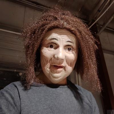China Realistic Old Man Woman Mask, Latext Wrinkle Grandma Face, Halloween Party, Carnival Prop for sale
