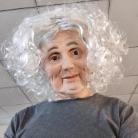 China Realistic Old Man Woman Mask, Latext Wrinkle Grandma Face, Halloween Party, Carnival Prop for sale