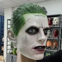 China Realistic Green Hair Creepy Clown Mask - Scary Latex Villain Face Helmet for Cosplay & Halloween Party for sale