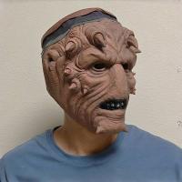 China Horned Demon Latex Mask Scary Orc Monster Headgear Creepy Devil Face Mask for Halloween Cosplay Party Masquerade Costume for sale