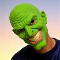 China Realistic Green Creepy Old Man Latex Mask, Sinister Grinning Villain Horror Mask for Halloween Cosplay Costume Party, Full Head Goblin Monster Mask for sale