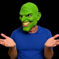 China Realistic Green Creepy Old Man Latex Mask, Sinister Grinning Villain Horror Mask for Halloween Cosplay Costume Party, Full Head Goblin Monster Mask for sale