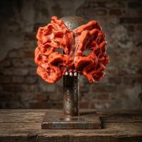 China Bloody Red Fungus Mask For Halloween, Horror Cosplay Prop Mask For Costume Party, Fungal Infected Latex Mask For Men & Women, Red, One Size for sale