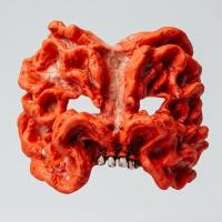 China Bloody Red Fungus Mask For Halloween, Horror Cosplay Prop Mask For Costume Party, Fungal Infected Latex Mask For Men & Women, Red, One Size for sale