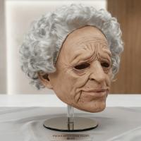 China Realistic Old Man Latex Mask with Fluffy White Hair Full Head Wrinkled Elderly Male Mask for Halloween Cosplay Party Prop for sale