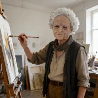 China Realistic Old Man Latex Mask with Fluffy White Hair Full Head Wrinkled Elderly Male Mask for Halloween Cosplay Party Prop for sale