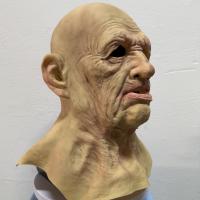 China Realistic Ultra-Creepy Wrinkled Old Man Latex Mask, Elderly Face Cover for Halloween Costume & Pranks for sale