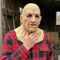 China Realistic Ultra-Creepy Wrinkled Old Man Latex Mask, Elderly Face Cover for Halloween Costume & Pranks for sale