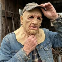 China Realistic Ultra-Creepy Wrinkled Old Man Latex Mask, Elderly Face Cover for Halloween Costume & Pranks for sale