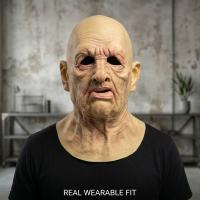 China Realistic Ultra-Creepy Wrinkled Old Man Latex Mask, Elderly Face Cover for Halloween Costume & Pranks for sale