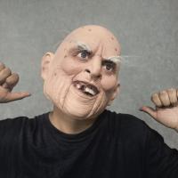 China Halloween Creepy Old Man Mask Realistic Latex Full Head Grandpa Mask with Wrinkles for Cosplay Party Prank Props for sale