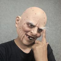 China Halloween Creepy Old Man Mask Realistic Latex Full Head Grandpa Mask with Wrinkles for Cosplay Party Prank Props for sale