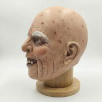 China Halloween Creepy Old Man Mask Realistic Latex Full Head Grandpa Mask with Wrinkles for Cosplay Party Prank Props for sale