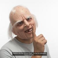 China Halloween Old Man Mask Creepy Grandpa Mask with White Hair realistic Latex Wrinkle Face Headpiece Funny Cosplay Props for sale