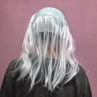 China Realistic Scary Zombie Mask with Long White Hair, Horror Undead Ghost Latex Full Face Mask for Halloween Cosplay Costume Party for sale