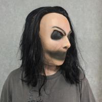 China Creepy Slasher Mask with Black Long Hair, Realistic Faceless Killer Latex Mask for Halloween Cosplay Horror Costume Party for sale