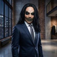 China Creepy Slasher Mask with Black Long Hair, Realistic Faceless Killer Latex Mask for Halloween Cosplay Horror Costume Party for sale