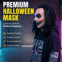 China Creepy Slasher Mask with Black Long Hair, Realistic Faceless Killer Latex Mask for Halloween Cosplay Horror Costume Party for sale