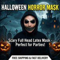 China Creepy Slasher Mask with Black Long Hair, Realistic Faceless Killer Latex Mask for Halloween Cosplay Horror Costume Party for sale