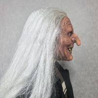 China Terrifying Witch Mask - Long Grey Hair & Wrinkled Skin for Halloween Cosplay for sale