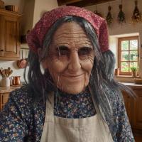 China Realistic Old Woman Latex Mask with Hair and Headscarf - Wrinkly Grandma Female Face Disguise for Adults Halloween Cosplay Costume Props for sale