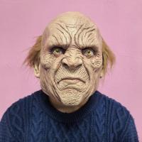China Realistic Old Man Horror Latex Mask with Ginger Hair - Scary Creepy Senior Face for Adults Halloween Costume Party Cosplay Props for sale