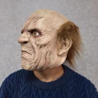 China Realistic Old Man Horror Latex Mask with Ginger Hair - Scary Creepy Senior Face for Adults Halloween Costume Party Cosplay Props for sale