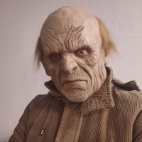 China Realistic Old Man Horror Latex Mask with Ginger Hair - Scary Creepy Senior Face for Adults Halloween Costume Party Cosplay Props for sale