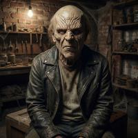 China Realistic Old Man Horror Latex Mask with Ginger Hair - Scary Creepy Senior Face for Adults Halloween Costume Party Cosplay Props for sale