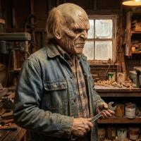China Realistic Old Man Horror Latex Mask with Ginger Hair - Scary Creepy Senior Face for Adults Halloween Costume Party Cosplay Props for sale