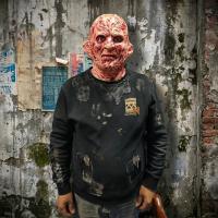 China Realistic Burned Man Horror Latex Mask with Scarred Skin - Terrifying Creepy Face Disguise for Adult Halloween Cosplay Costume Party Props for sale