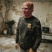 China Realistic Burned Man Horror Latex Mask with Scarred Skin - Terrifying Creepy Face Disguise for Adult Halloween Cosplay Costume Party Props for sale