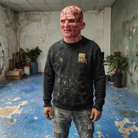 China Realistic Burned Man Horror Latex Mask with Scarred Skin - Terrifying Creepy Face Disguise for Adult Halloween Cosplay Costume Party Props for sale