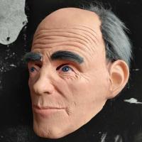 China Realistic Old Man Latex Mask with Grey Hair - Wrinkly Grandpa Headpiece for Adult Halloween Costume Cosplay Party Props for sale