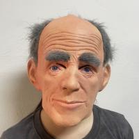 China Realistic Old Man Latex Mask with Grey Hair - Wrinkly Grandpa Headpiece for Adult Halloween Costume Cosplay Party Props for sale