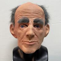 China Realistic Old Man Latex Mask with Grey Hair - Wrinkly Grandpa Headpiece for Adult Halloween Costume Cosplay Party Props for sale