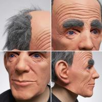 China Realistic Old Man Latex Mask with Grey Hair - Wrinkly Grandpa Headpiece for Adult Halloween Costume Cosplay Party Props for sale