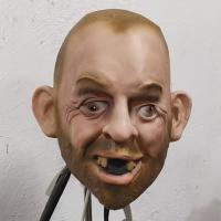 China Funny Realistic Old Man Mask with Beard - Creepy Bald Headpiece with Crooked Teeth for Adult Halloween Cosplay Party Props for sale
