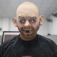 China Funny Realistic Old Man Mask with Beard - Creepy Bald Headpiece with Crooked Teeth for Adult Halloween Cosplay Party Props for sale