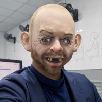 China Funny Realistic Old Man Mask with Beard - Creepy Bald Headpiece with Crooked Teeth for Adult Halloween Cosplay Party Props for sale