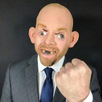 China Funny Realistic Old Man Mask with Beard - Creepy Bald Headpiece with Crooked Teeth for Adult Halloween Cosplay Party Props for sale