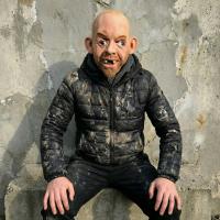 China Funny Realistic Old Man Mask with Beard - Creepy Bald Headpiece with Crooked Teeth for Adult Halloween Cosplay Party Props for sale