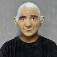 China Realistic Elderly Man Face Mask Halloween Cosplay Old Grandpa Full Head Latex Mask Wrinkle Face Prop for sale
