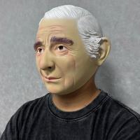 China Realistic Elderly Man Face Mask Halloween Cosplay Old Grandpa Full Head Latex Mask Wrinkle Face Prop for sale