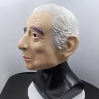 China Realistic Elderly Man Face Mask Halloween Cosplay Old Grandpa Full Head Latex Mask Wrinkle Face Prop for sale