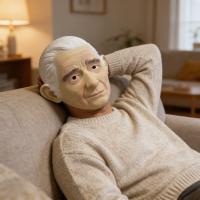 China Realistic Elderly Man Face Mask Halloween Cosplay Old Grandpa Full Head Latex Mask Wrinkle Face Prop for sale