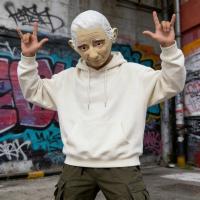 China Realistic Elderly Man Face Mask Halloween Cosplay Old Grandpa Full Head Latex Mask Wrinkle Face Prop for sale