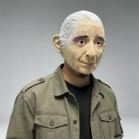 China Realistic Elderly Man Face Mask Halloween Cosplay Old Grandpa Full Head Latex Mask Wrinkle Face Prop for sale